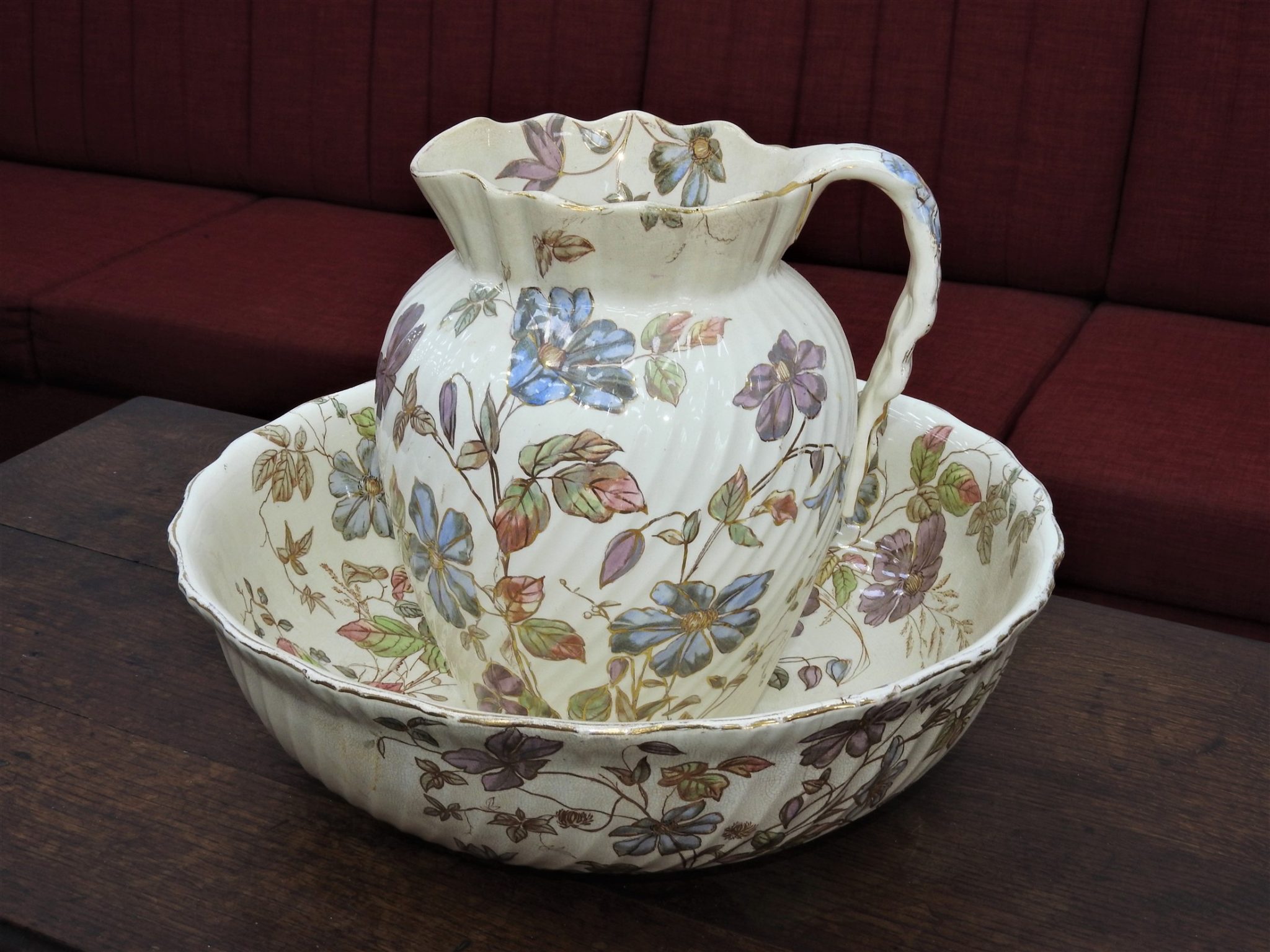 A Lovely Victorian Wash Basin & Pitcher Set c1870 - Gold Coast Antiques