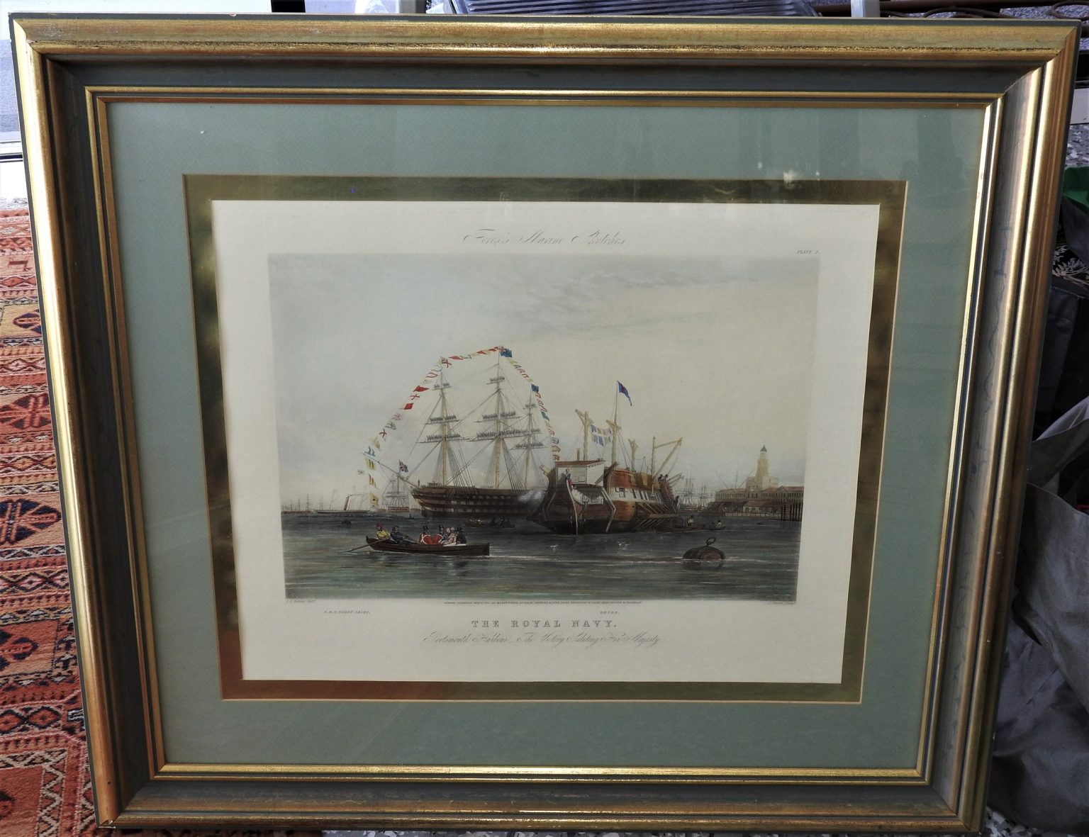 An 1851 Aquatint Lithograph - "The Royal Navy" - Gold Coast Antiques